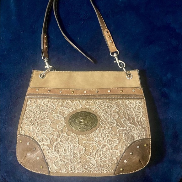 Justin Boots | Bags | Justin Leather Western Crossbody With Lace ...